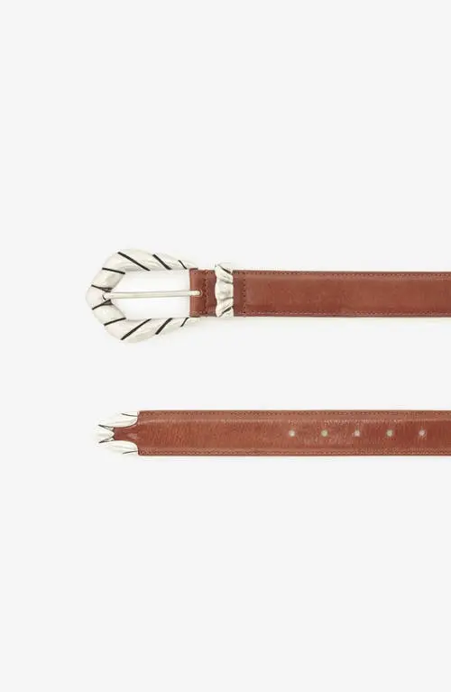 IRO PARIS Embella Leather Belt - Cognac