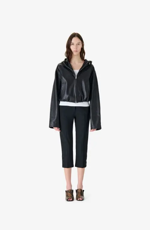 IRO PARIS Tulum Leather Zip-up Hoodie Jacket