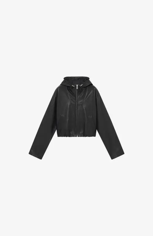 IRO PARIS Tulum Leather Zip-up Hoodie Jacket