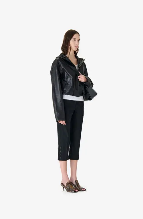 IRO PARIS Tulum Leather Zip-up Hoodie Jacket