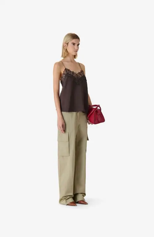IRO PARIS Lace Cami - Mocha
