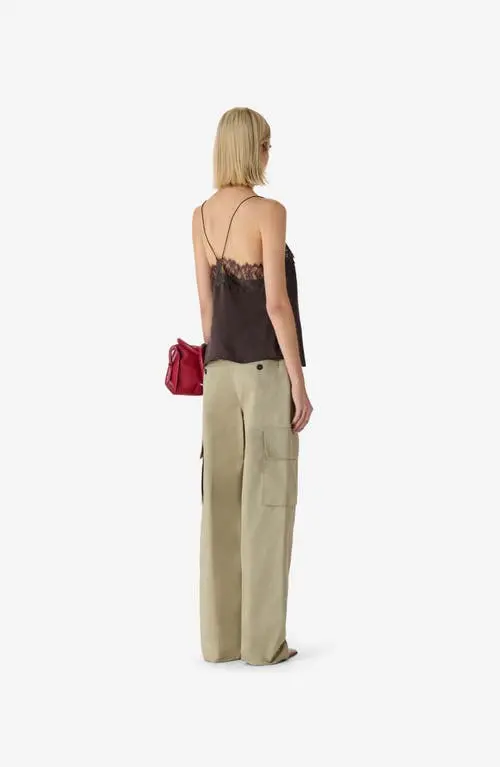 IRO PARIS Lace Cami - Mocha