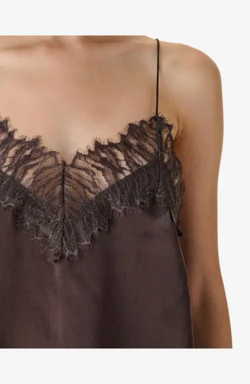 IRO PARIS Lace Cami - Mocha
