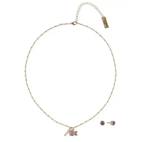 HALLMARK Tone Mom And Heart Pendant Necklace And Earring Set - Pink-gold