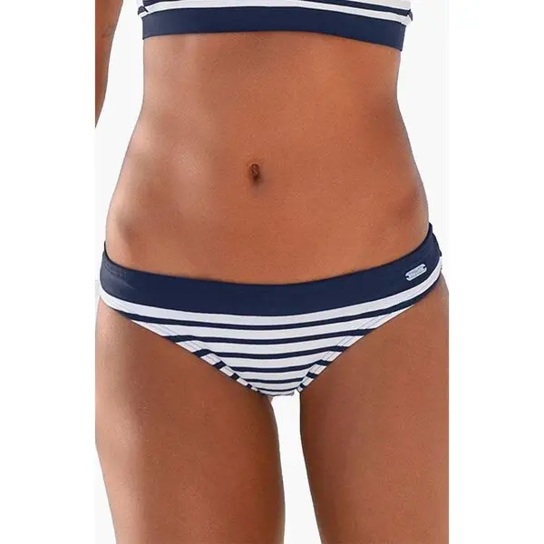 LASCANA Classic Bikini Bottom - Navy Striped