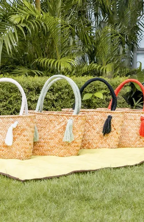 Likhâ Seagrass Large Tote Bag - Sage