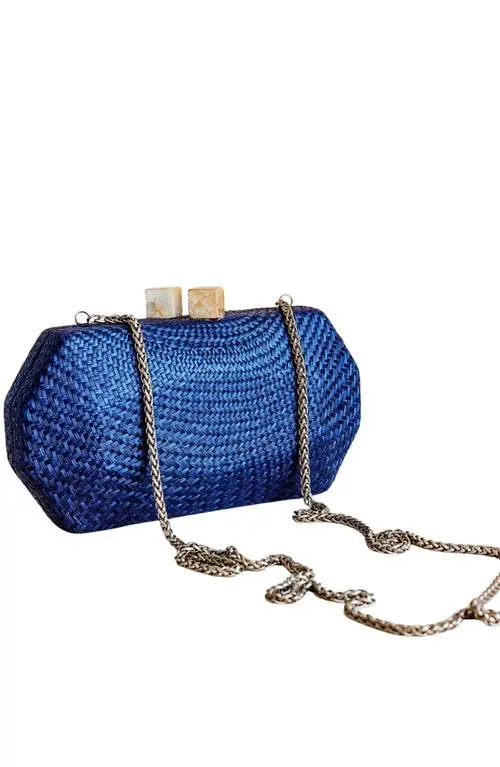 Likhâ Solid Octagon Clutch - Navy Blue