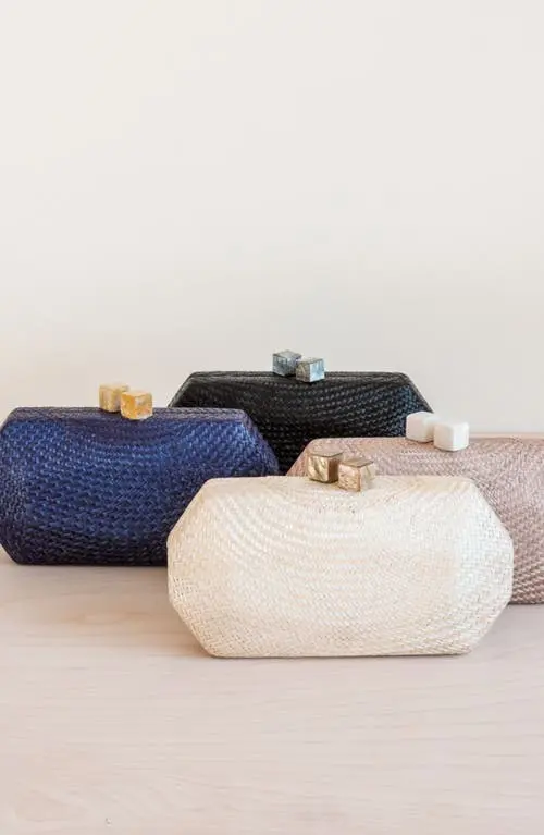 Likhâ Solid Octagon Clutch - Navy Blue