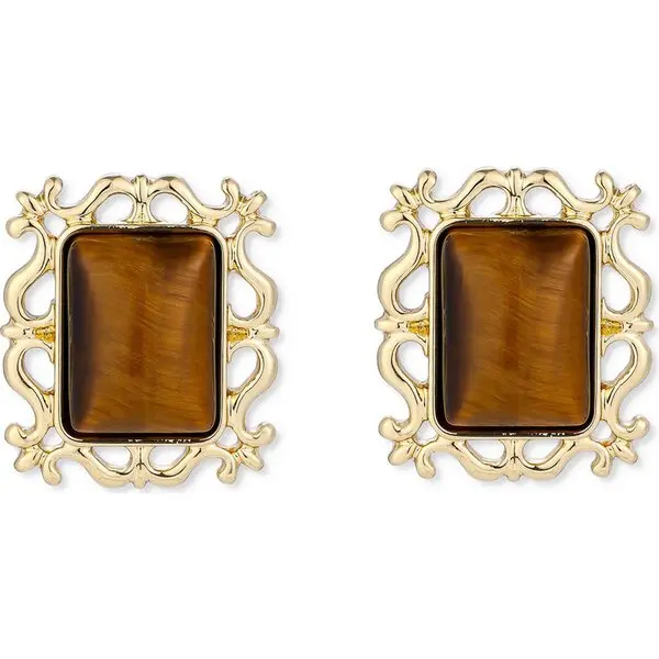 PETIT MOMENTS Viva Stud Earrings - Gold/brown