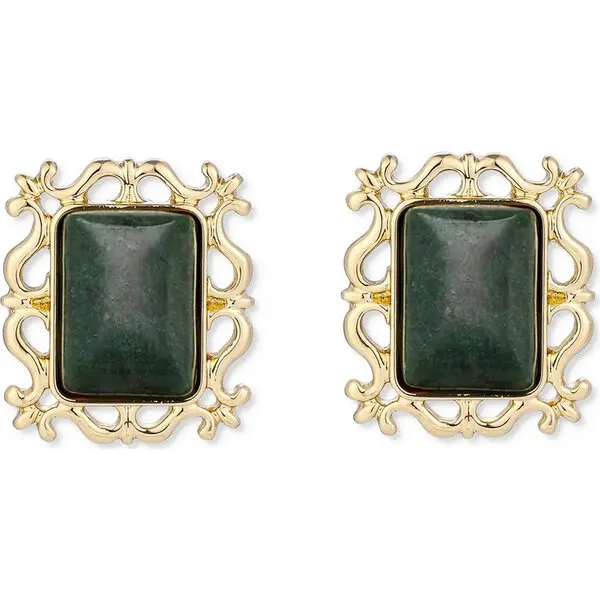 PETIT MOMENTS Viva Stud Earrings - Gold/green