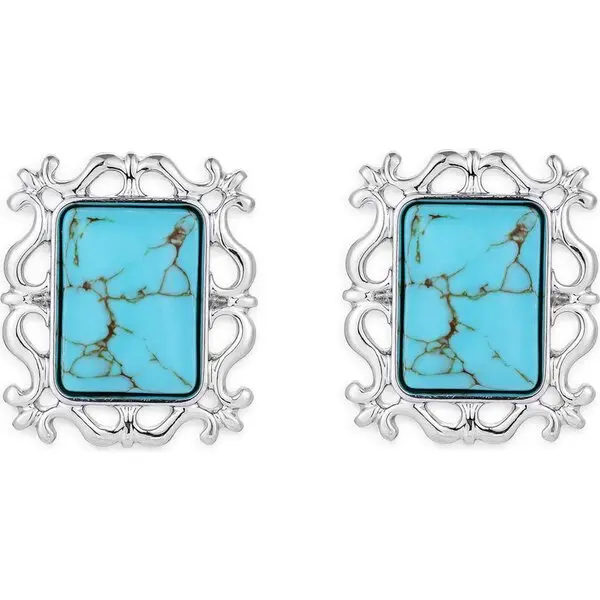 PETIT MOMENTS Viva Stud Earrings - Silver/turquoise