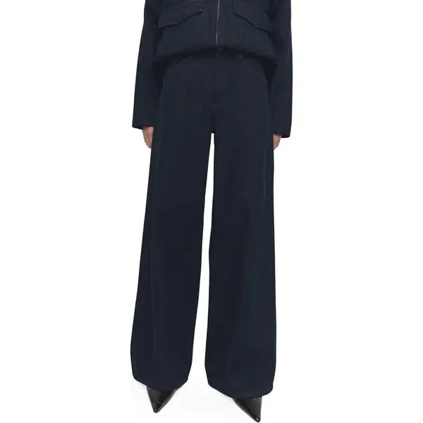 Mango High-waist Wide Leg Full-length Jeans - Open Blue