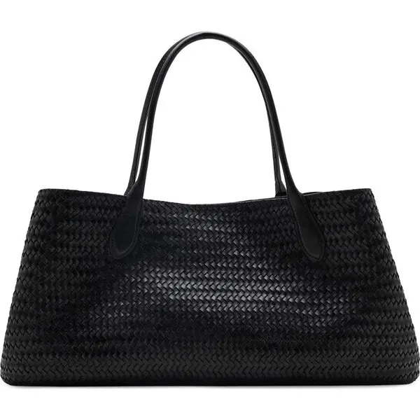 Mango Braided Leather Shoulder Bag