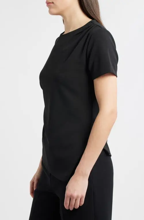 Anne Klein Asymmetric Pleat Knit Top - Anne Black
