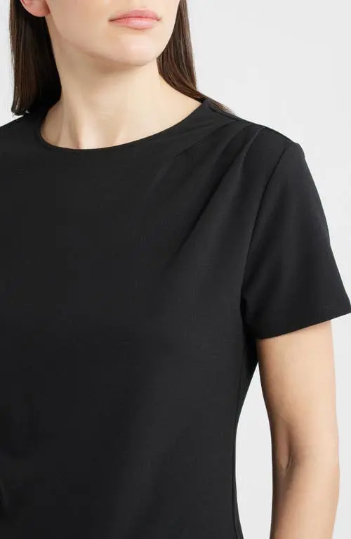 Anne Klein Asymmetric Pleat Knit Top - Anne Black