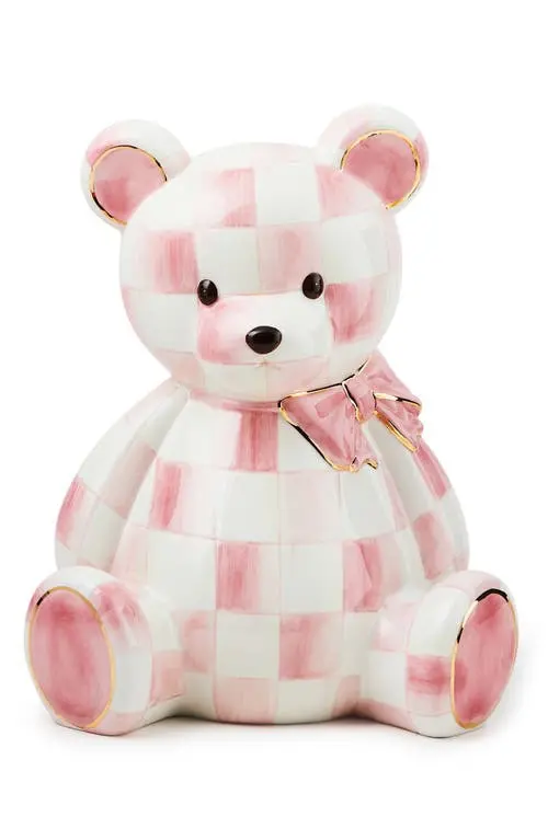 MACKENZIE-CHILDS Hand Painted Ceramic Bear Bank - Rosy