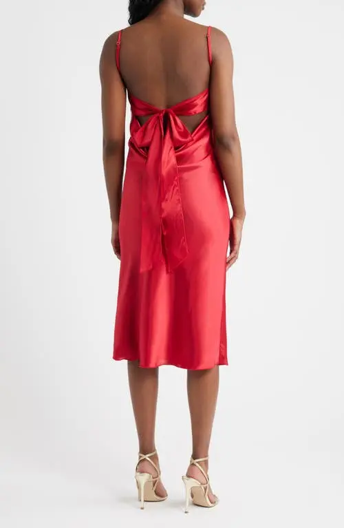 JUMP APPAREL Bow Back Satin Slipdress