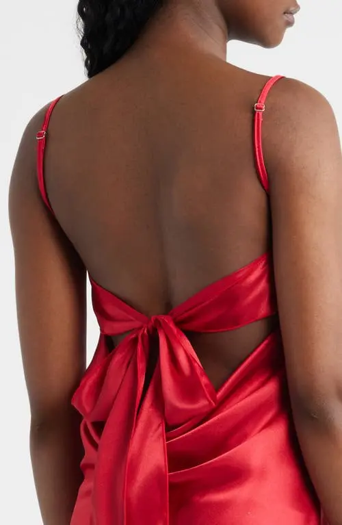 JUMP APPAREL Bow Back Satin Slipdress
