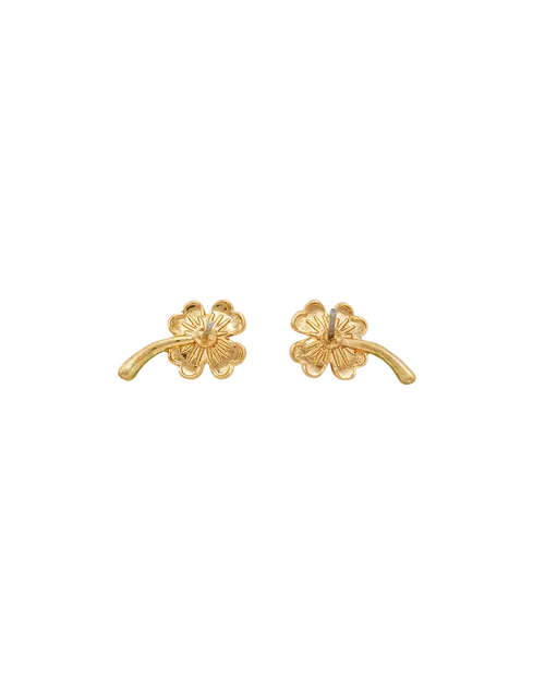 FABLE ENGLAND Lucky Clover & Pearl Stud Earrings