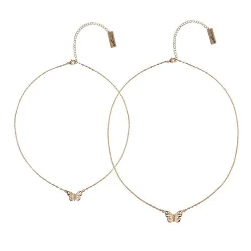 HALLMARK Tear And Share Butterfly Pendant Necklaces Set - Gold