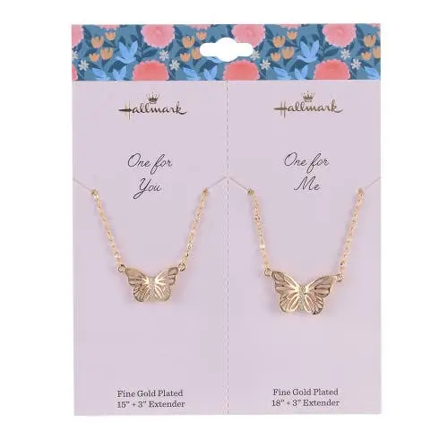 HALLMARK Tear And Share Butterfly Pendant Necklaces Set
