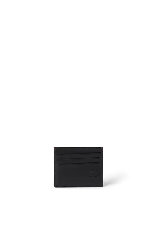 Brunello Cucinelli Grained Leather Card Holder - Black