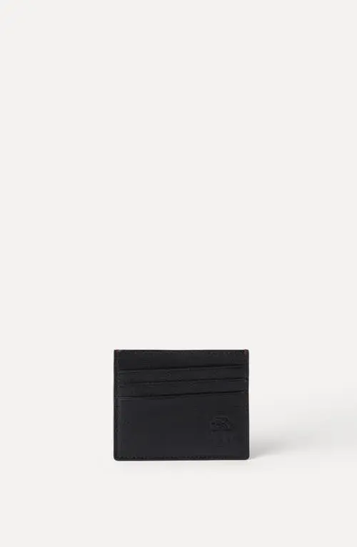 Brunello Cucinelli Grained Leather Card Holder - Black