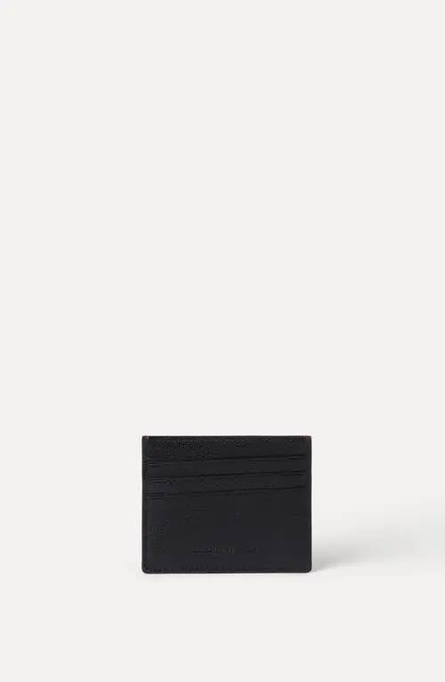 Brunello Cucinelli Grained Leather Card Holder - Black