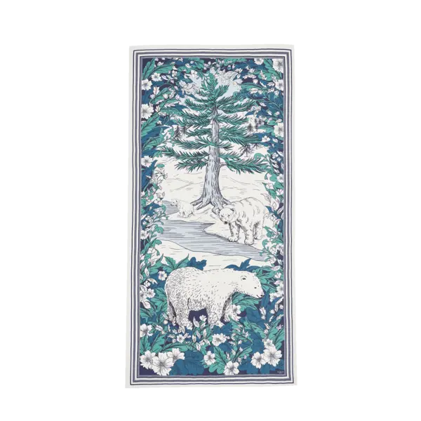 FABLE ENGLAND Solara Tales Teal Scarf - Teal & Ivory