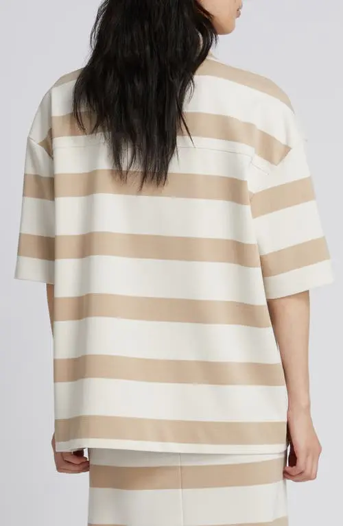 MM BY MAX MARA Labetaia Striped Polo Top - Ivory