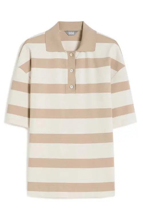 MM BY MAX MARA Labetaia Striped Polo Top - Ivory