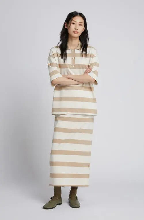 MM BY MAX MARA Labetaia Striped Polo Top - Ivory