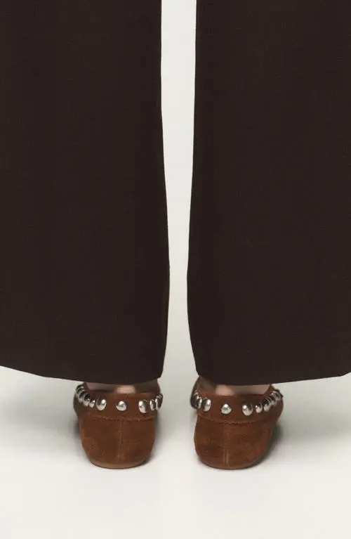 Mango Studded Leather Loafers