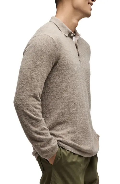 Barefoot Dreams Cozychic® Lite Long Sleeve Polo Shirt - Nickel