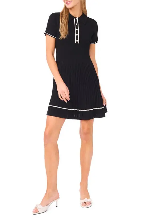 Ted Baker London Polo Style Minidress With Pleated Skirt