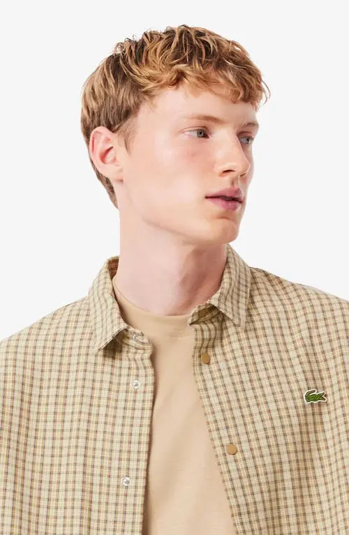 Lacoste Oversize Drawstring Hem Snap Front Overshirt