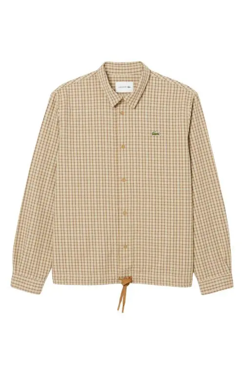 Lacoste Oversize Drawstring Hem Snap Front Overshirt