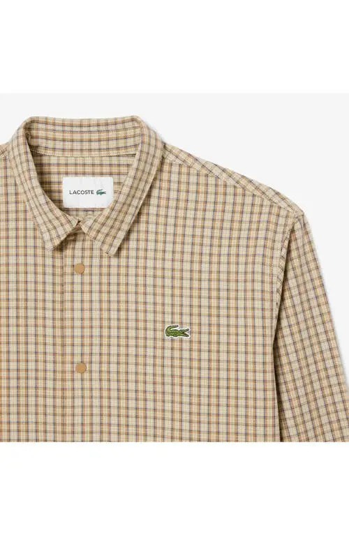 Lacoste Oversize Drawstring Hem Snap Front Overshirt