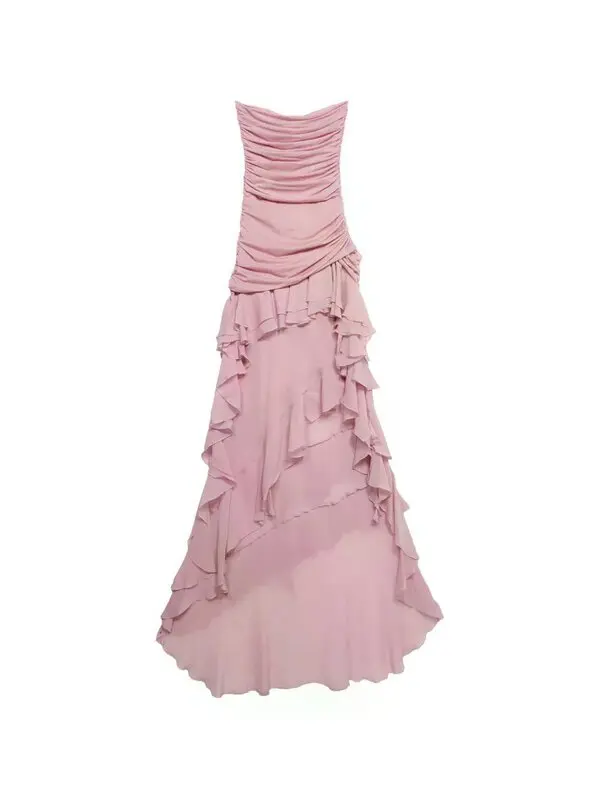 Blumarine Strapless Ruffled Gown