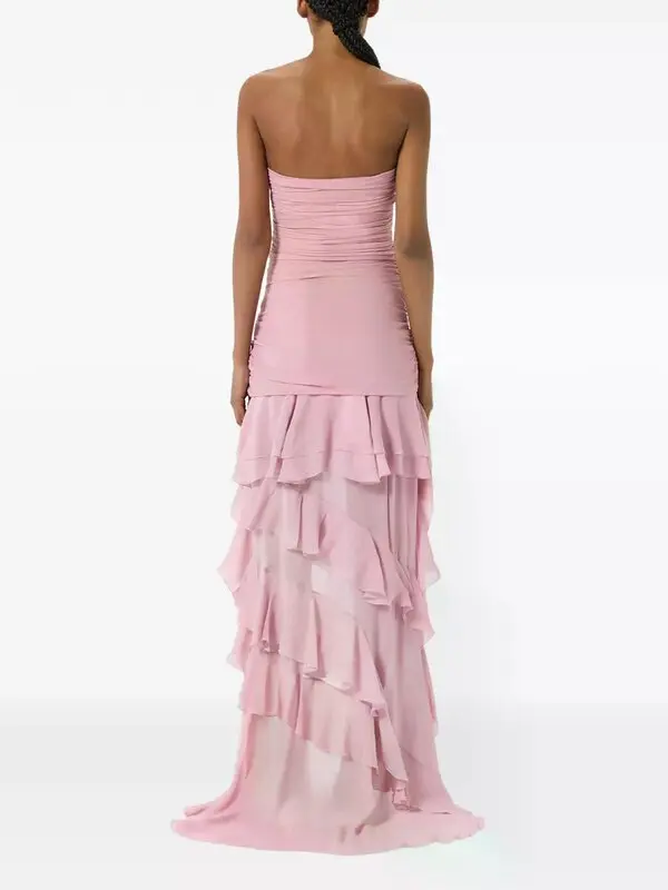 Blumarine Strapless Ruffled Gown