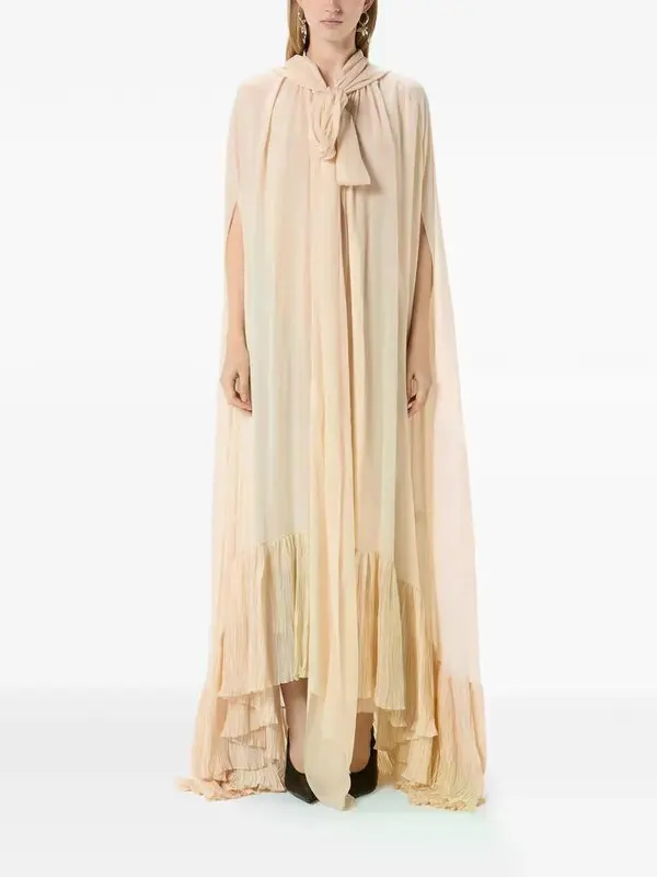 Blumarine Hooded Cape Dress - Neutrals