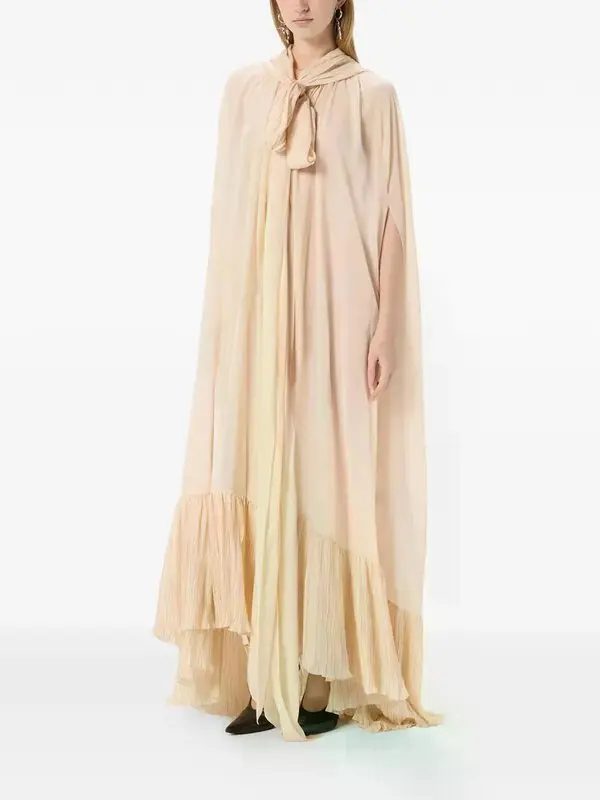 Blumarine Hooded Cape Dress - Neutrals