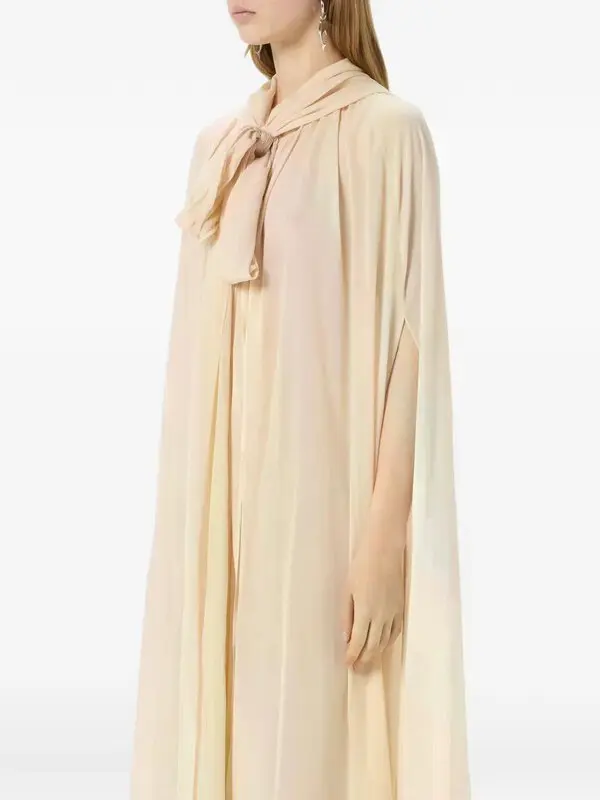 Blumarine Hooded Cape Dress - Neutrals