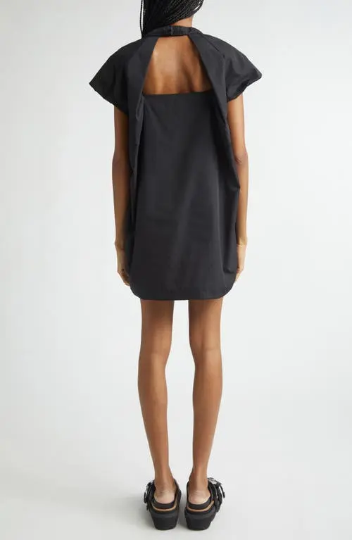 Sacai Poplin Sweatshirt Dress - Black