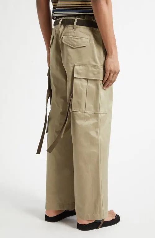 Sacai Extended Waist Cotton Chino Straight Leg Cargo Pants