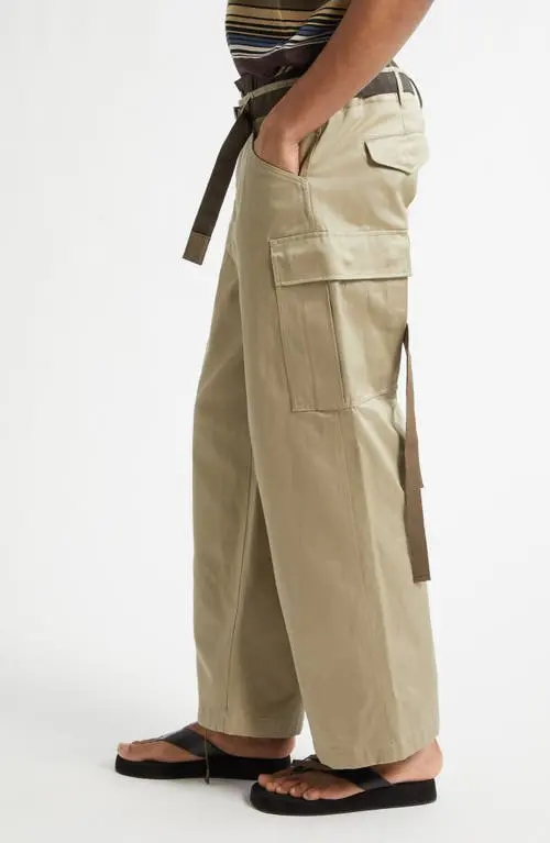 Sacai Extended Waist Cotton Chino Straight Leg Cargo Pants