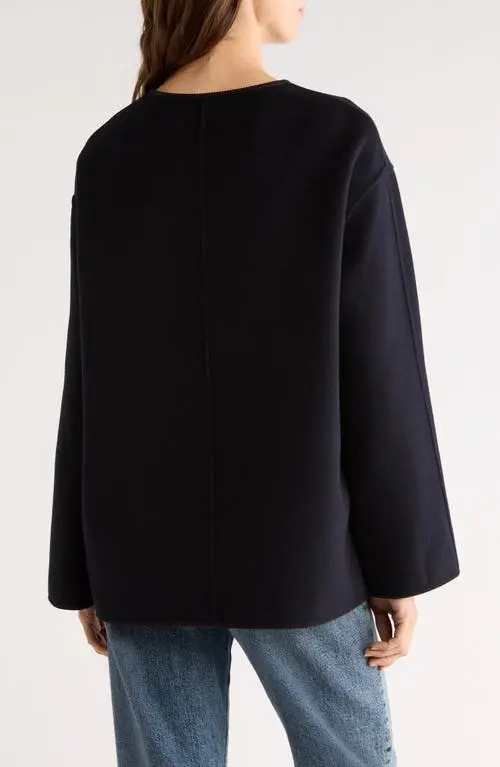 RÓHE Toggle Closure Wool & Cashmere Jacket - Navy