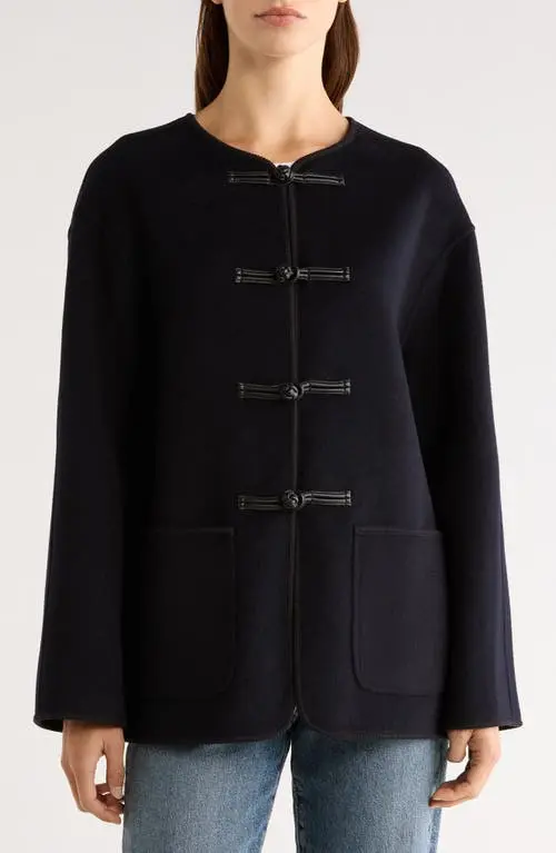RÓHE Toggle Closure Wool & Cashmere Jacket - Navy