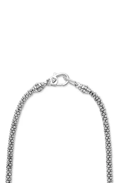 Lagos Signature Caviar Interlocking Diamond Pendant Necklace