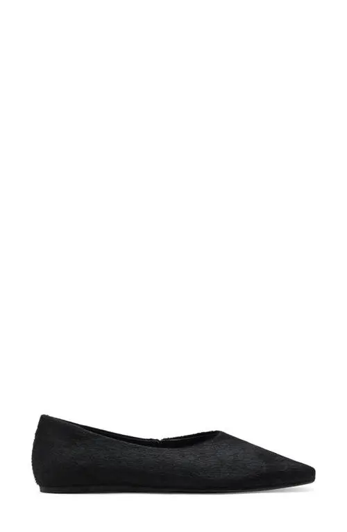 Mango Genuine Calf Hair Square-toe Flats